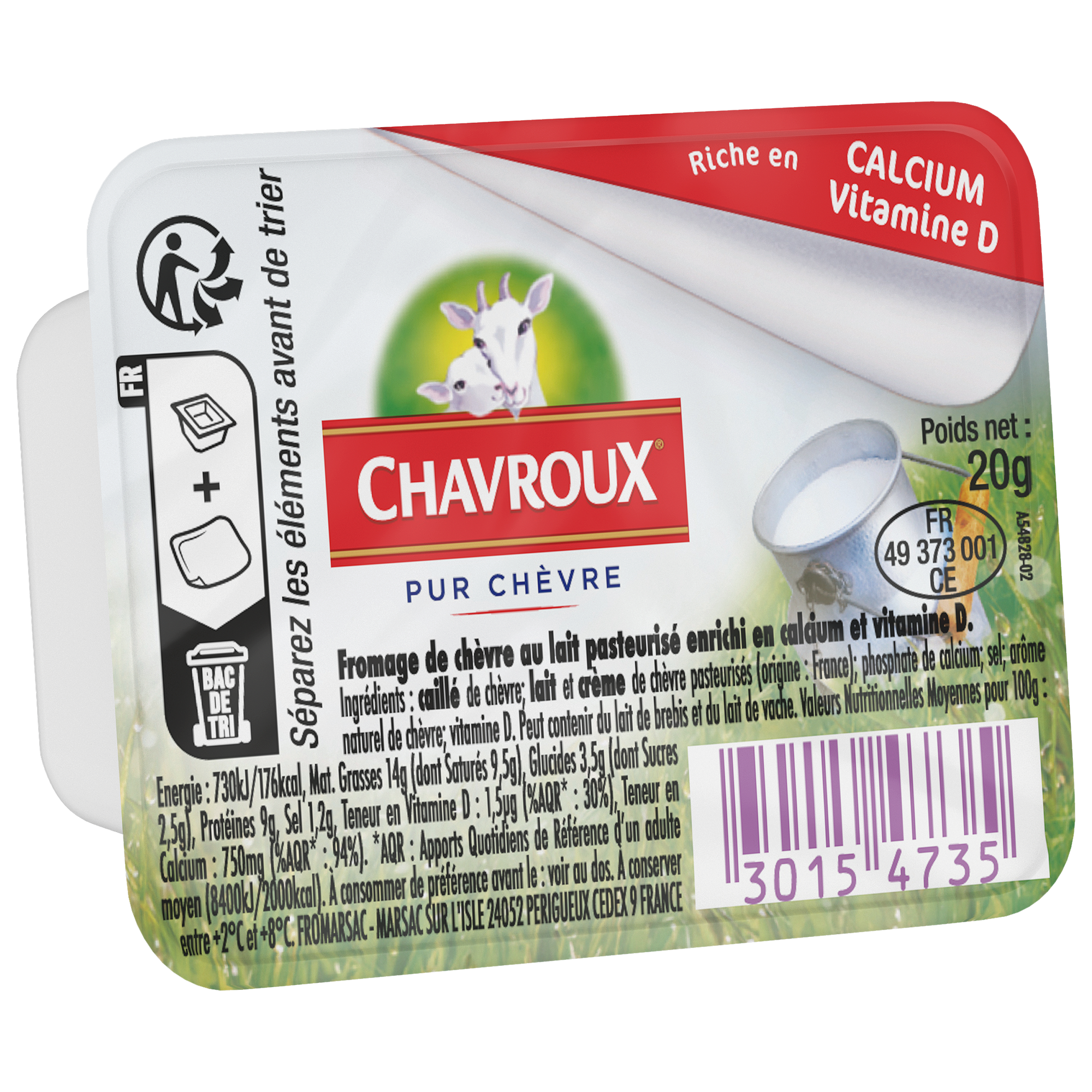 Chavroux® Calcium & Vitamine D - Savencia Fromage & Dairy Foodservice